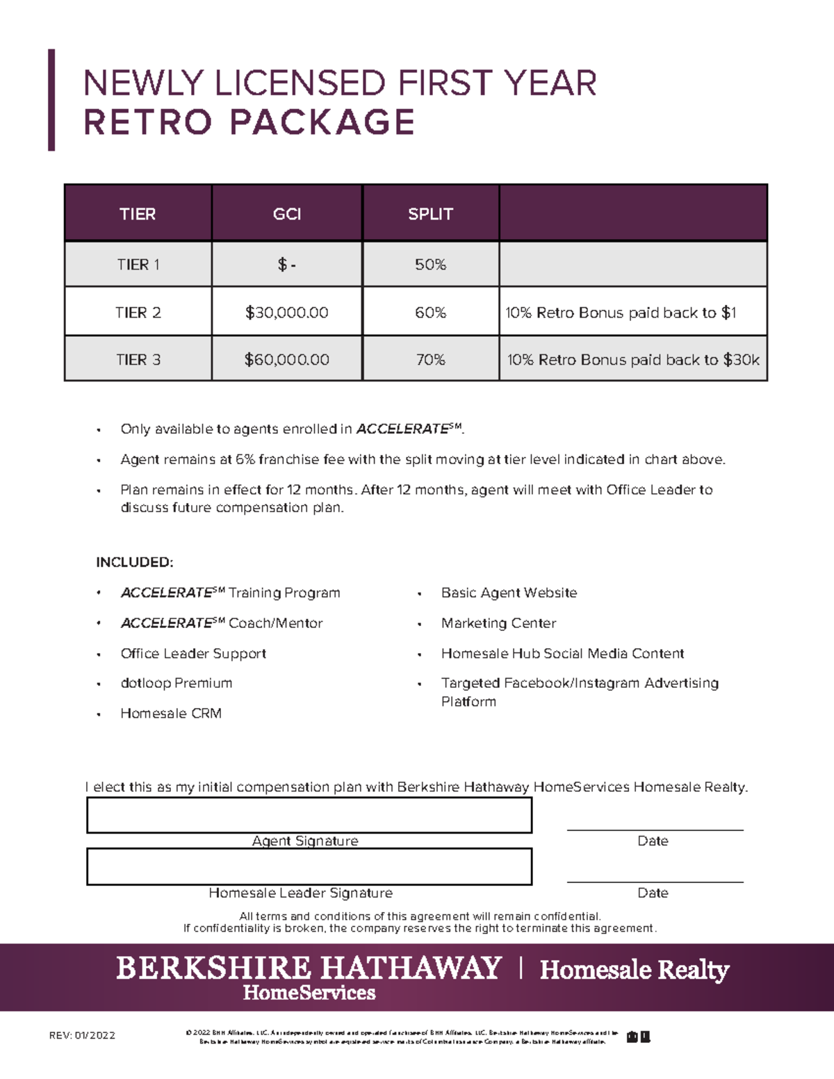 NTB Retro PLAN (version 2) - • Only available to agents enrolled in ...