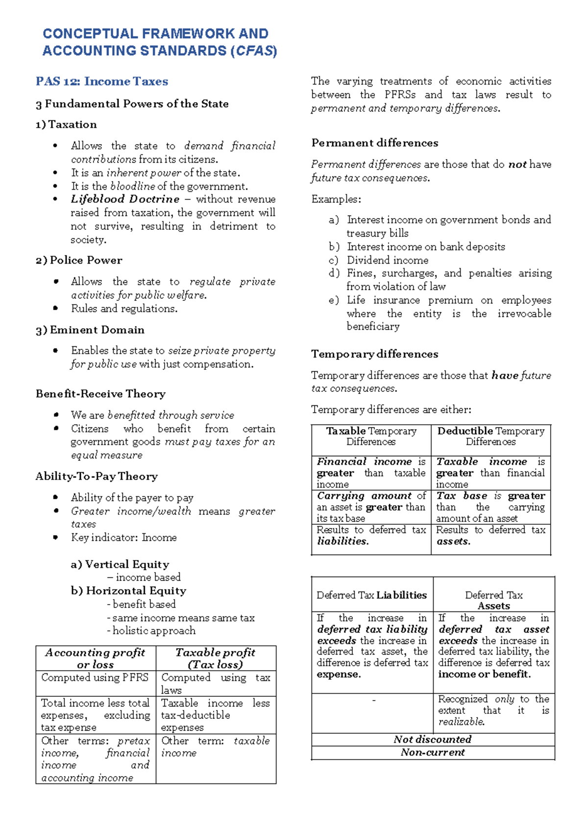 CFAS Trans - ACCOUNTING STANDARDS (CFAS) PAS 12: Income Taxes 3 ...