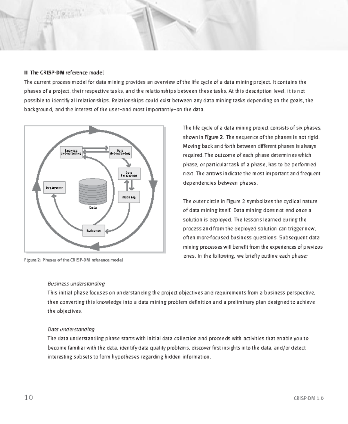 The Crisp-DM reference model - II The CRISP-DM reference model The ...