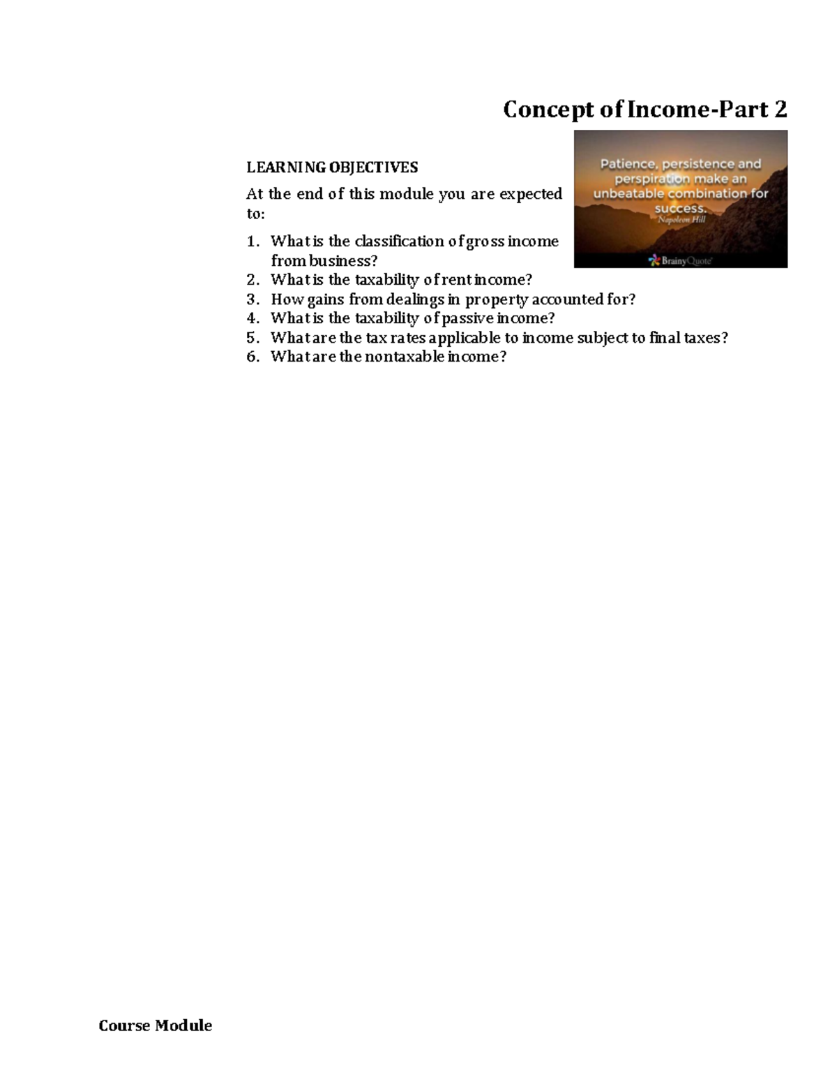 19. W7-Module Concept of Income-Part 2 - Course Module Concept of ...