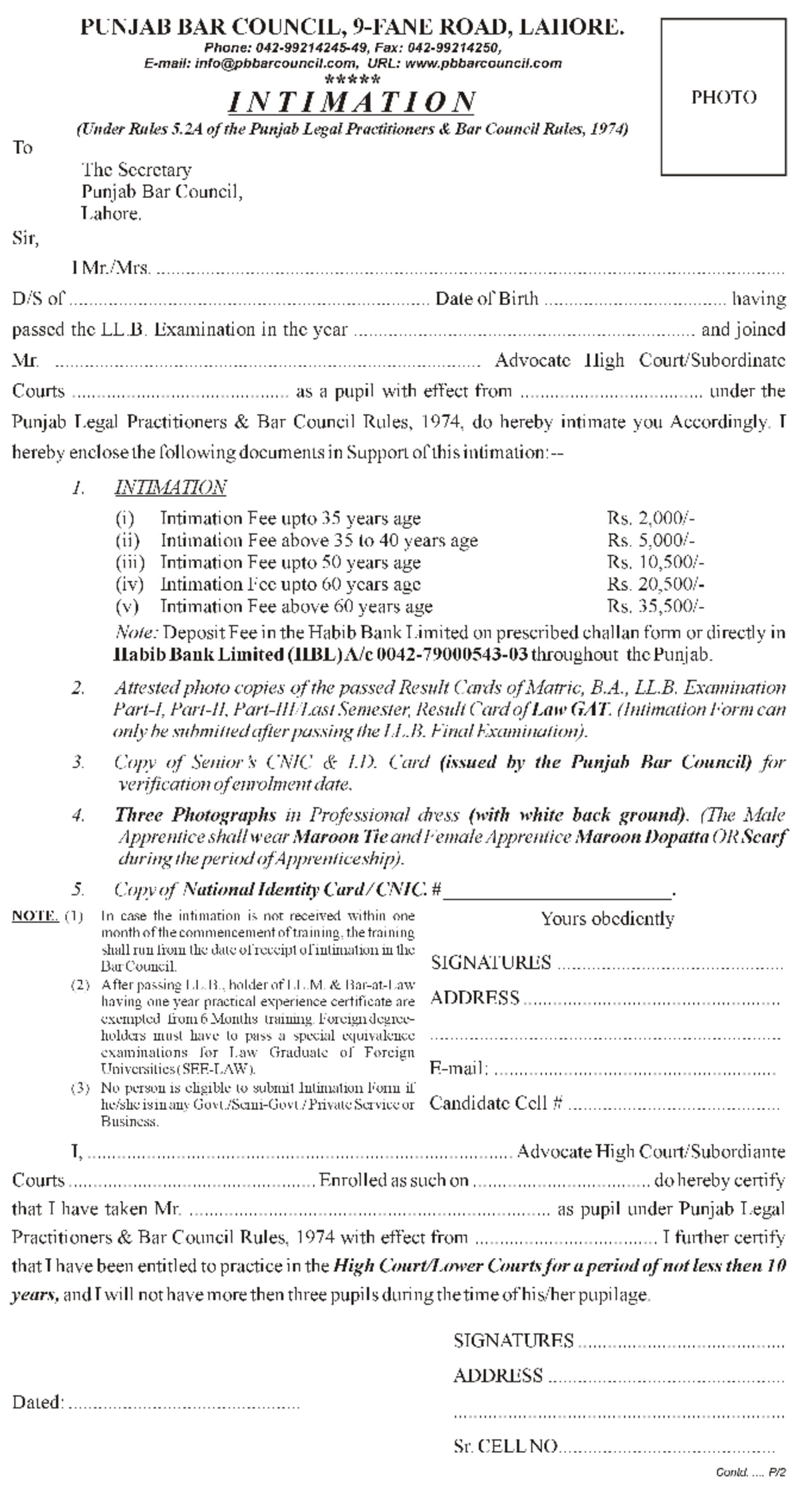 Intimation - Law Intimation - Studocu