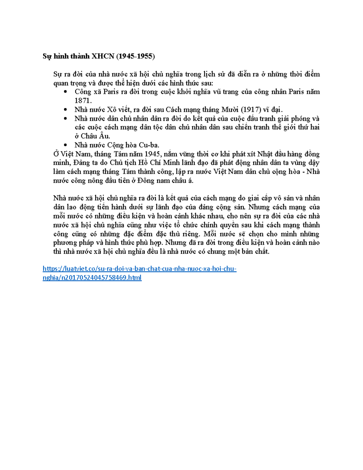 Sự hình thành XHCN - 123 - Sự hình thành XHCN (1945-1955) Sự ra đời của ...