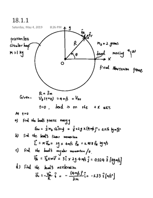 18 - HW Solutions from MAE 2030 taught by Professor Andy Ruina during ...
