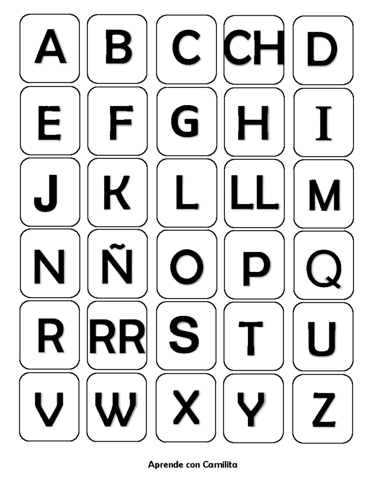 Abecedario Movil Aprende con Camilta - Lenguaje Y Comunicación - A B C CH D E F G H I J K L LL M ...