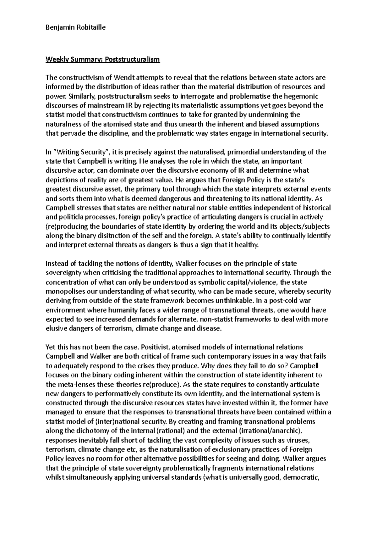 Week-11 Constructivism Summary - Benjamin Robitaille Weekly Summary ...