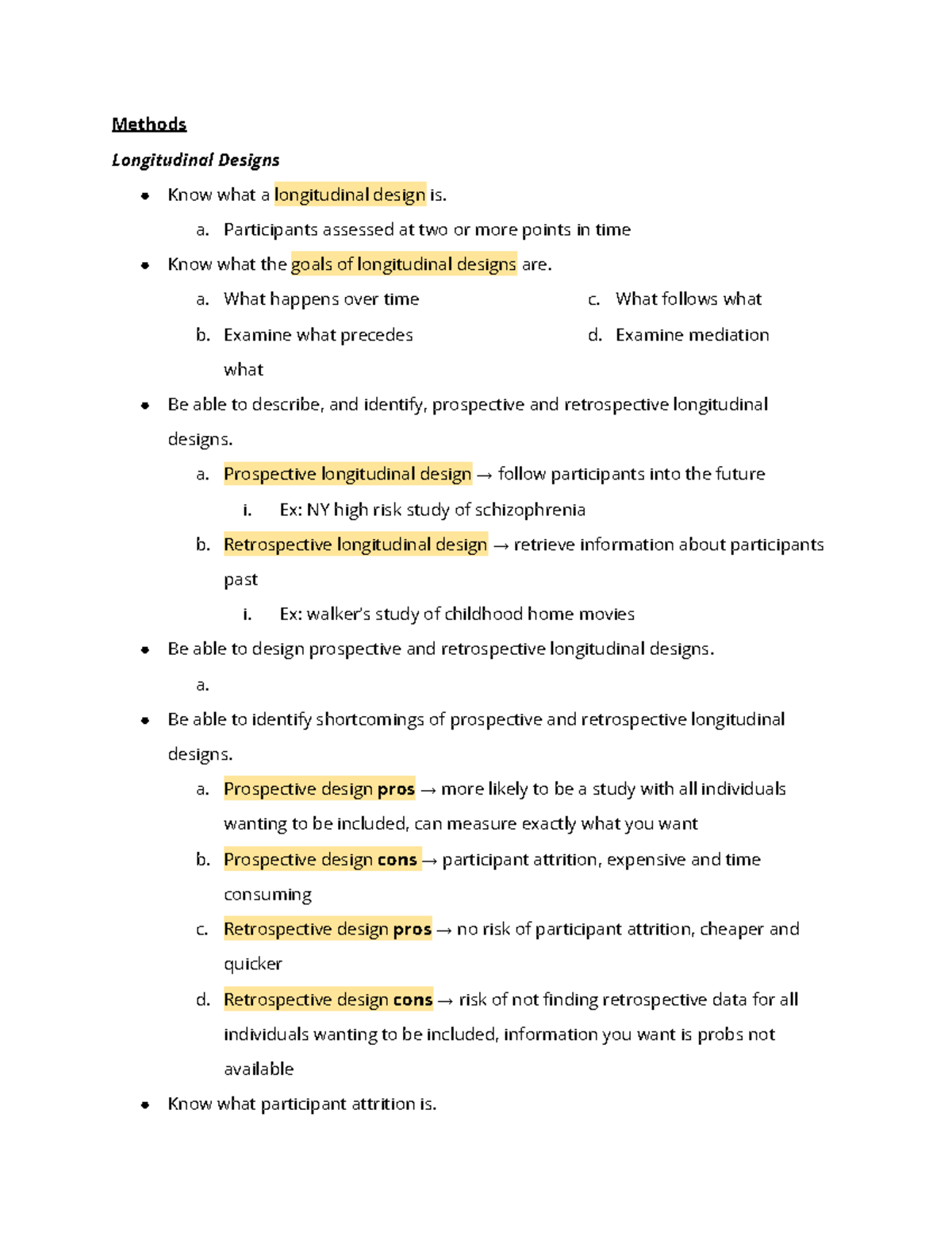 Lecture Exam Study Guide - Methods Longitudinal Designs Know what a ...