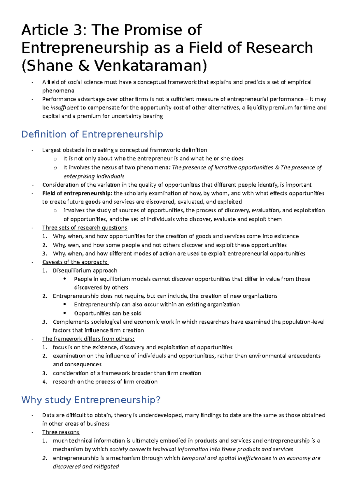 Meeting 3 Article The Promise of Entrepreneurship as a Field of ...