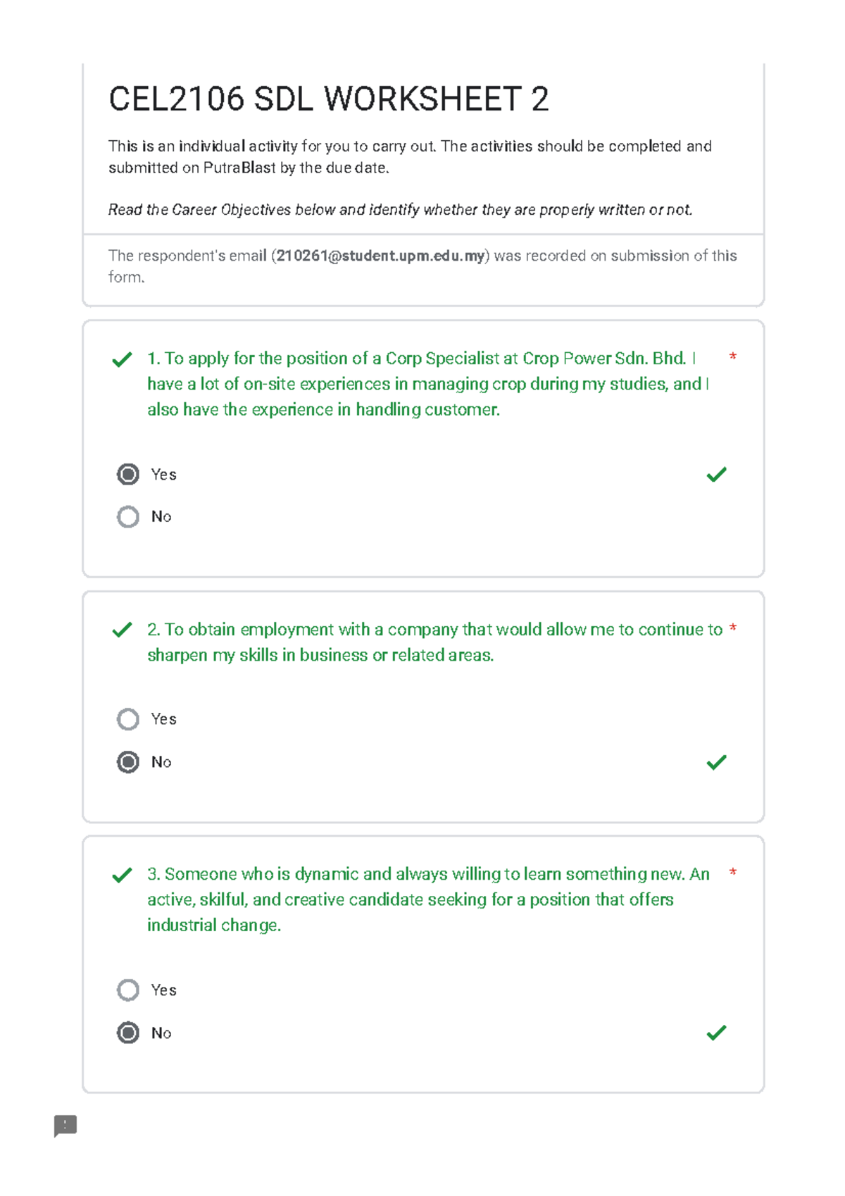 SDL 2-210261 - SDL 2 CEL2106 - Yes No Yes No Yes No CEL2106 SDL ...
