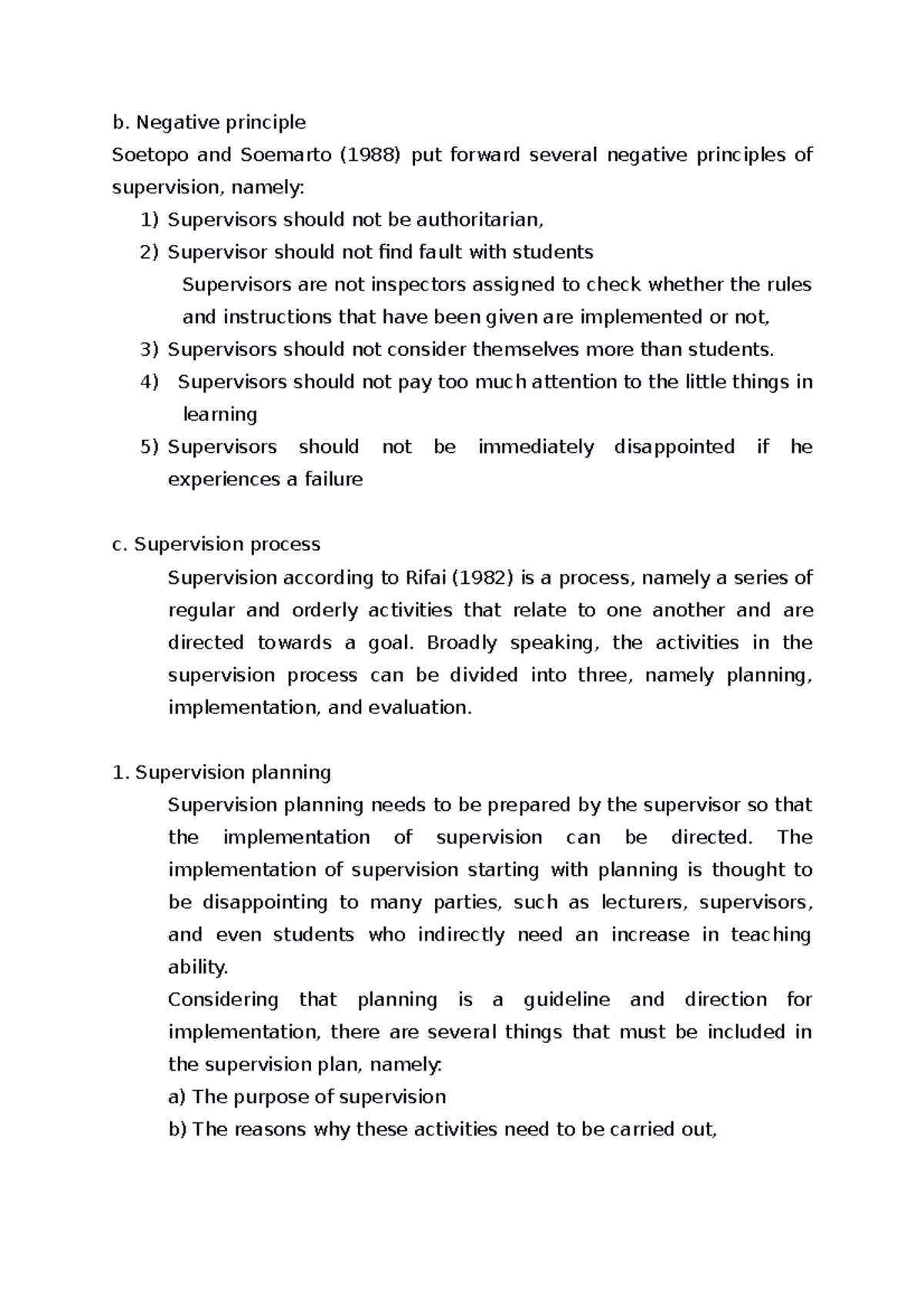 Lecture Notes 3 - Supervisors in carrying out supervision should be ...