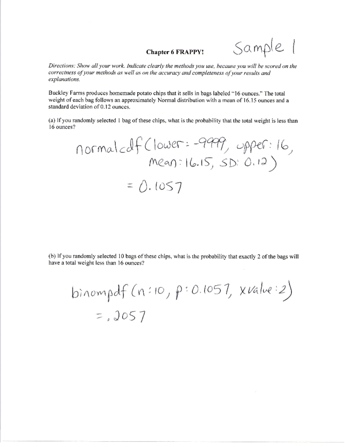 Trm ch6 frappy student samples - MATHEMATICAL STATISTICS(English) - Studocu