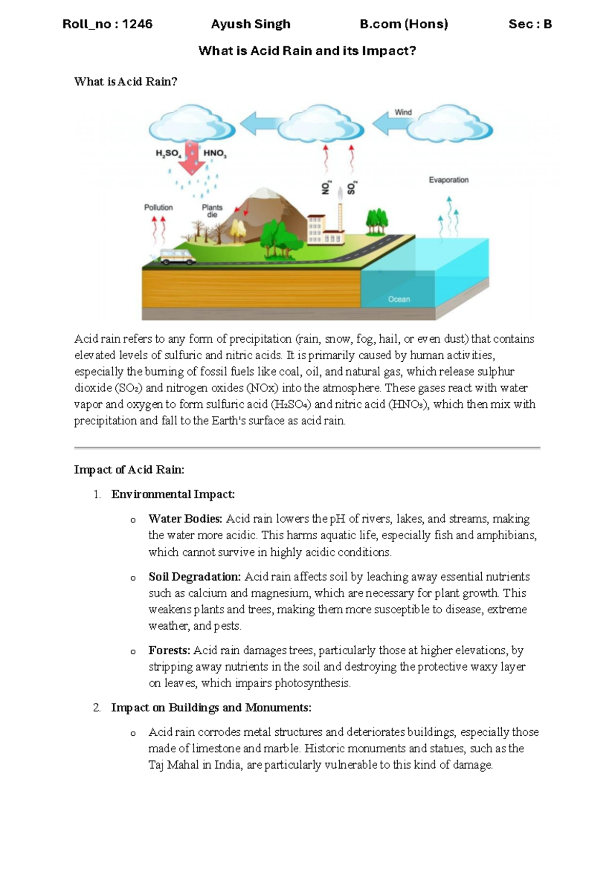 What is Acid Rain and its Impact? - What is Acid Rain? Acid rain refers ...