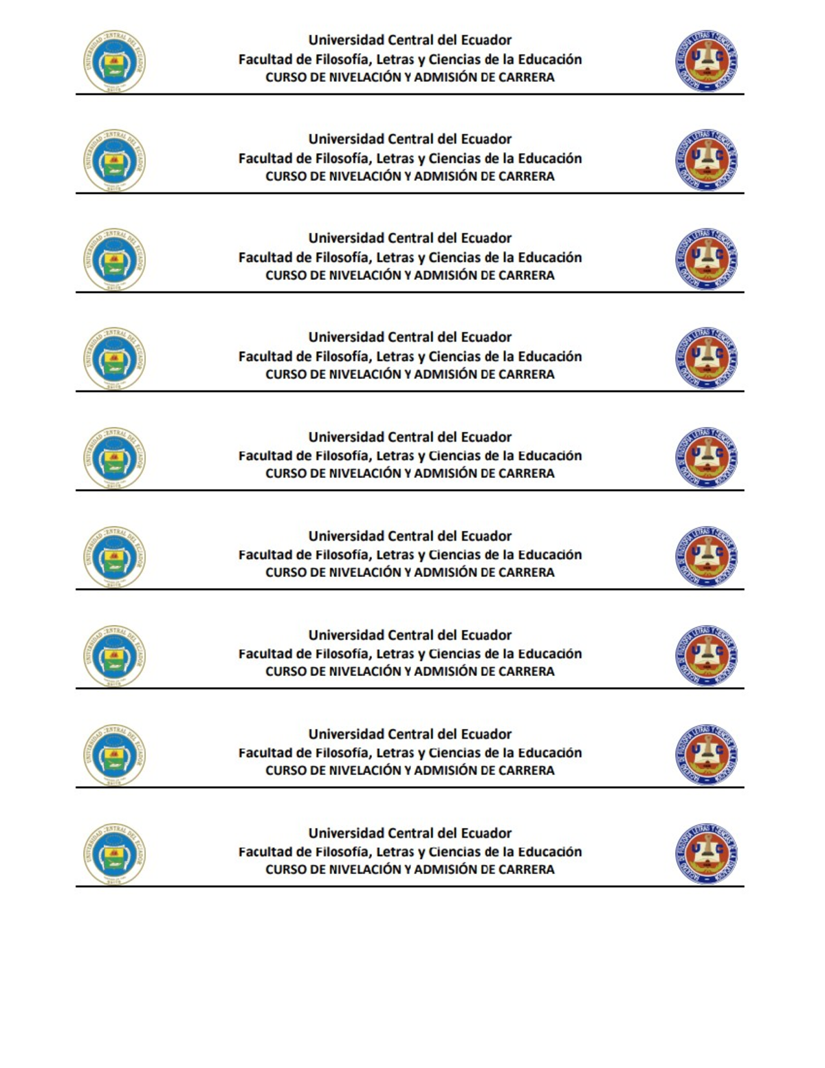 Encabezado UCE - nivelacion - Studocu