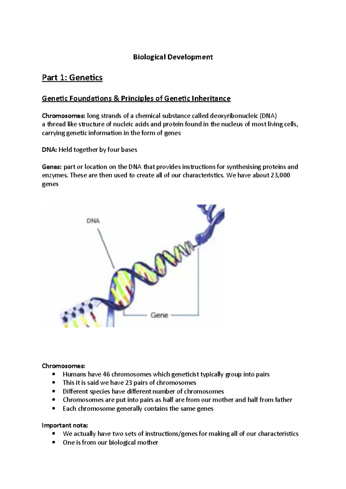 Week 1 - Biological Development - Biological Development Part 1 ...