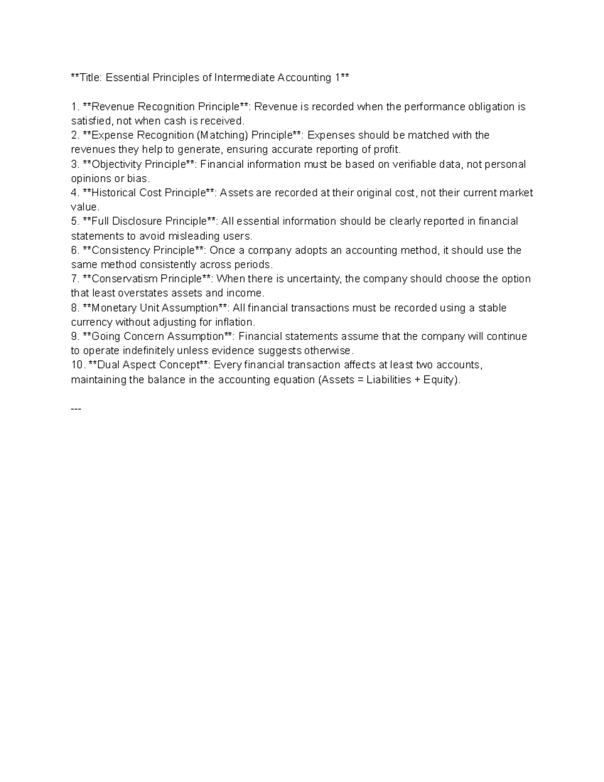 Intermediate Accounting Lesson No 5 Title Essential Principles Of