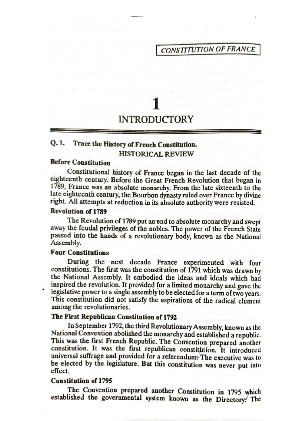 French Constitution - Political Science - Studocu