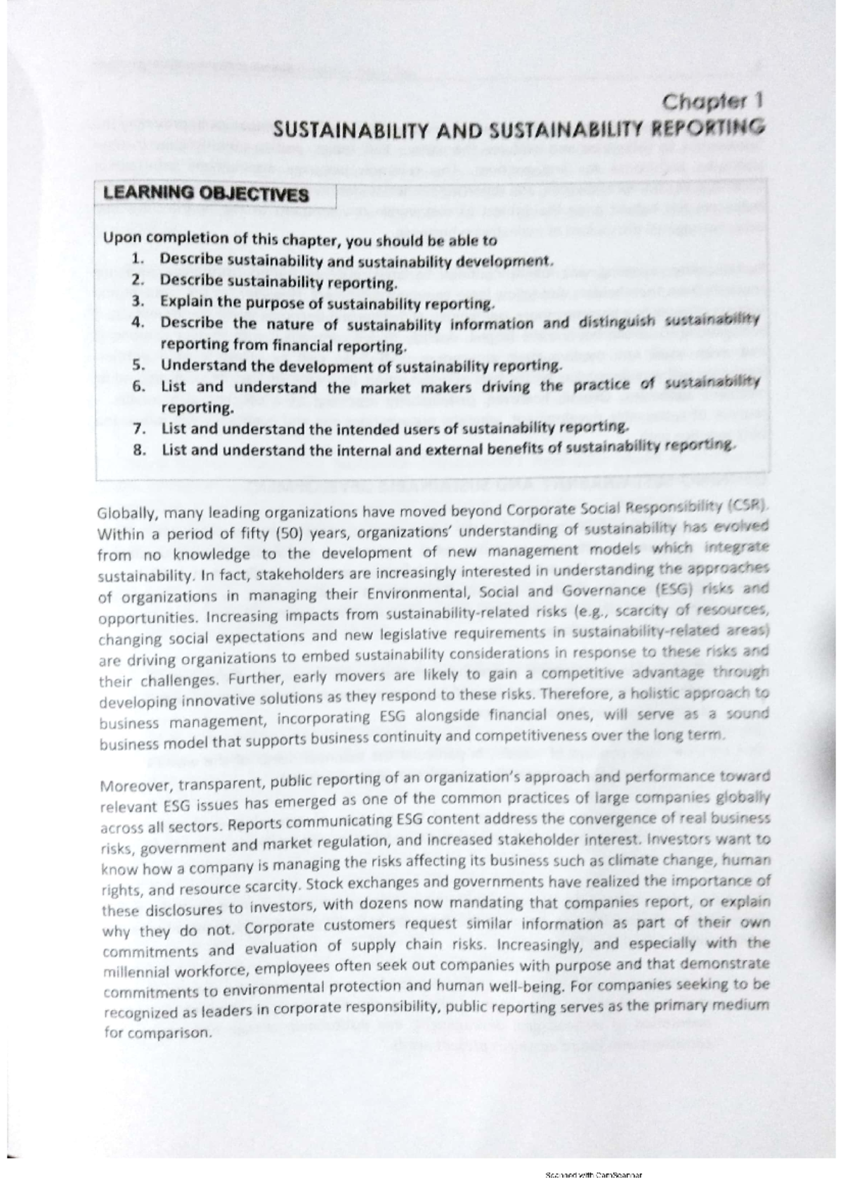Chapter-1 Sustainability - Chapter 1 SUSTAINABILITY AND SUSTAINABILITY ...
