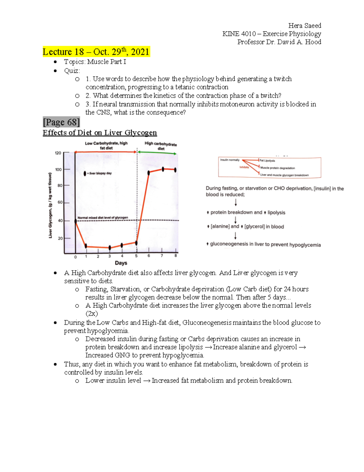 KINE 4010 -(Nov. ONLY) Midterm 2 Notes - KINE 4010 – Exercise ...