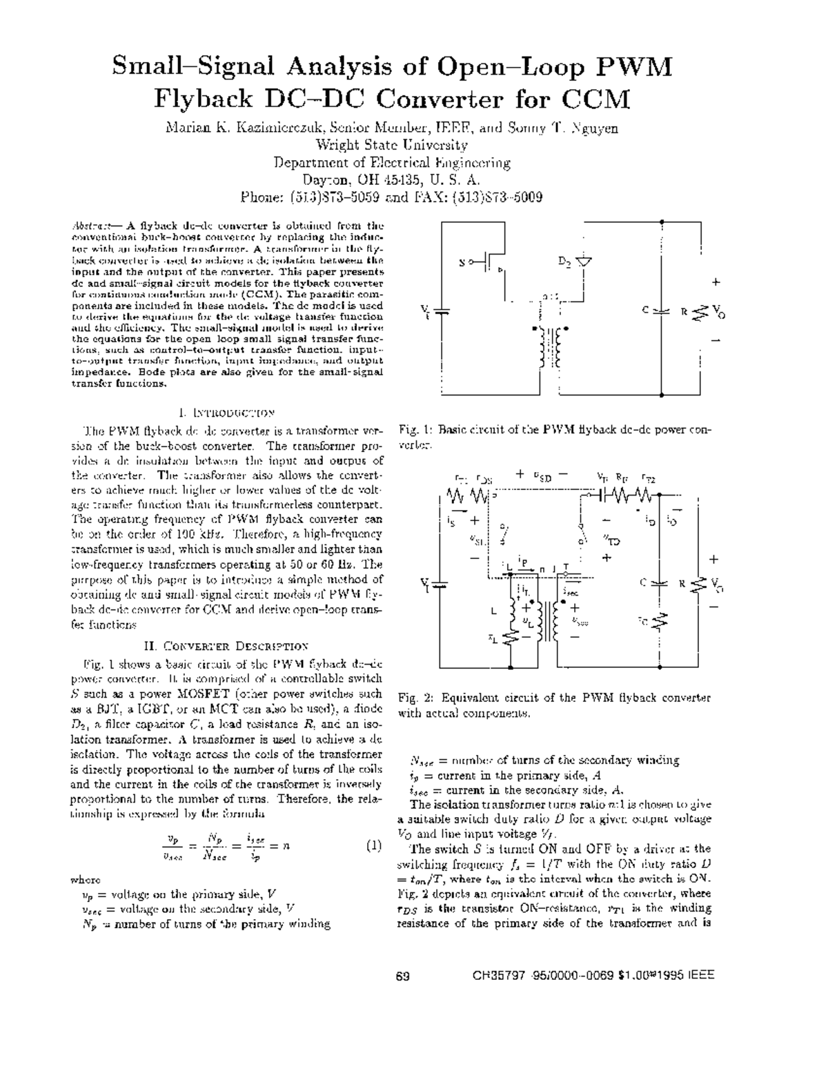 Ilide - flyback - Small-Signal Analysis of Open- oop PWM Flyback DC-DC ...