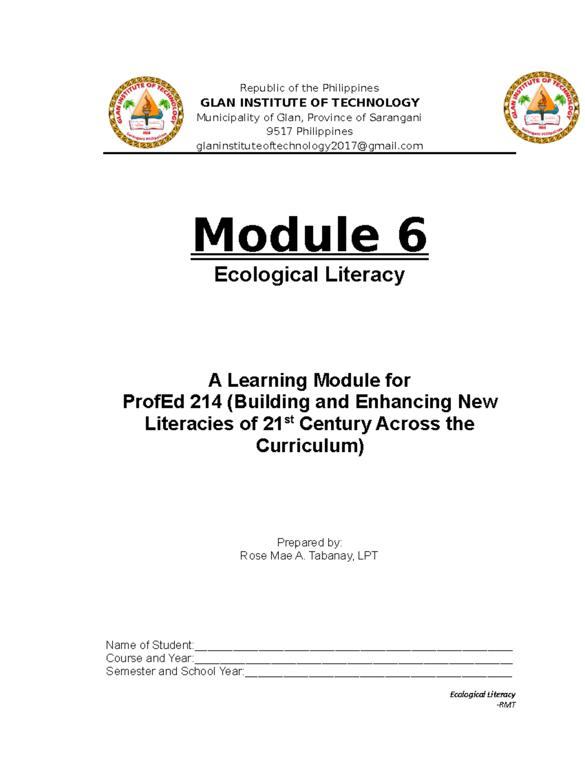 Module-6- Benlatc - Building and Enhancing New Literacy - Republic of ...