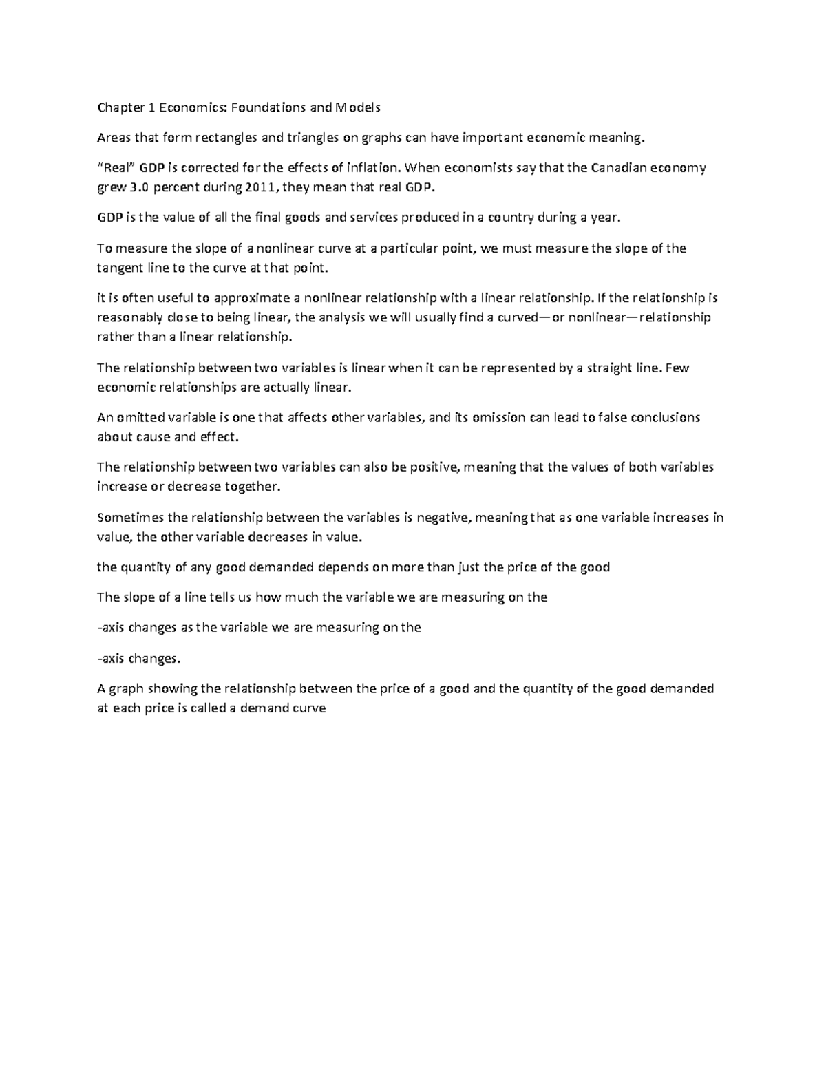 Economics 7th Edition Chapter 1 Notes - Chapter 1 Economics ...