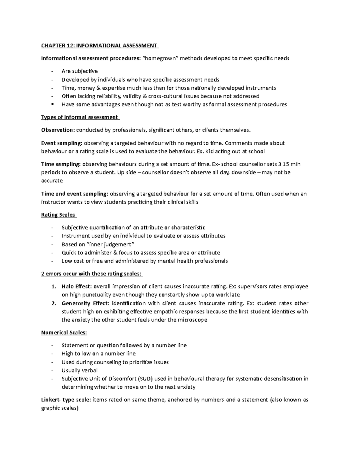 Chapter 12 - CHAPTER 12: INFORMATIONAL ASSESSMENT Informational ...