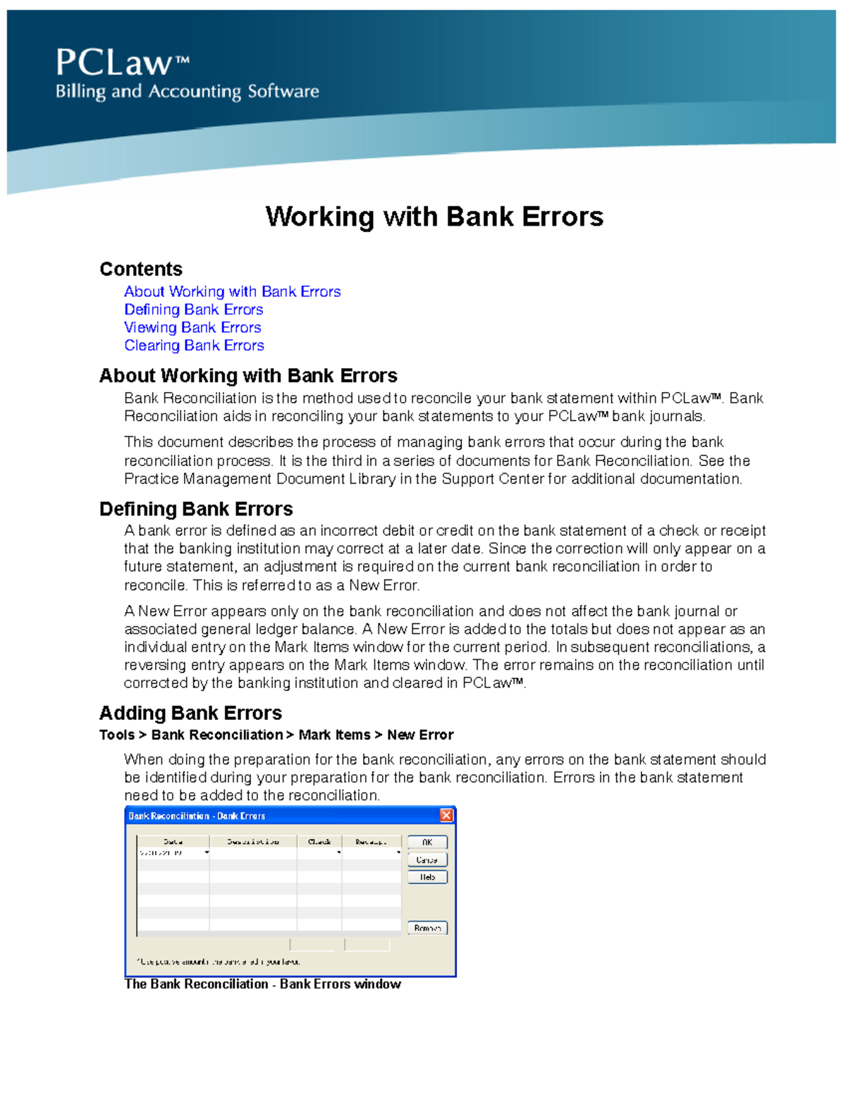 Bank Rec Working With Bank Errors V 10 - Working with Bank Errors ...