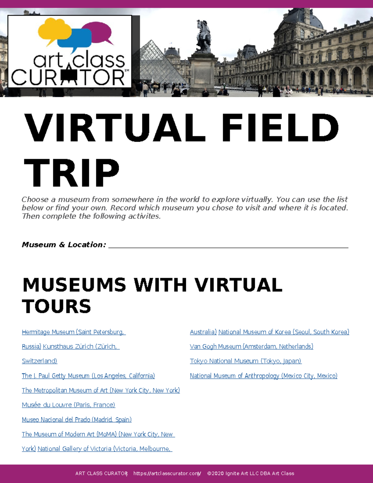 Art Class Curator-Virual Field Trip - ART CLASS CURATOR artclasscurator ...