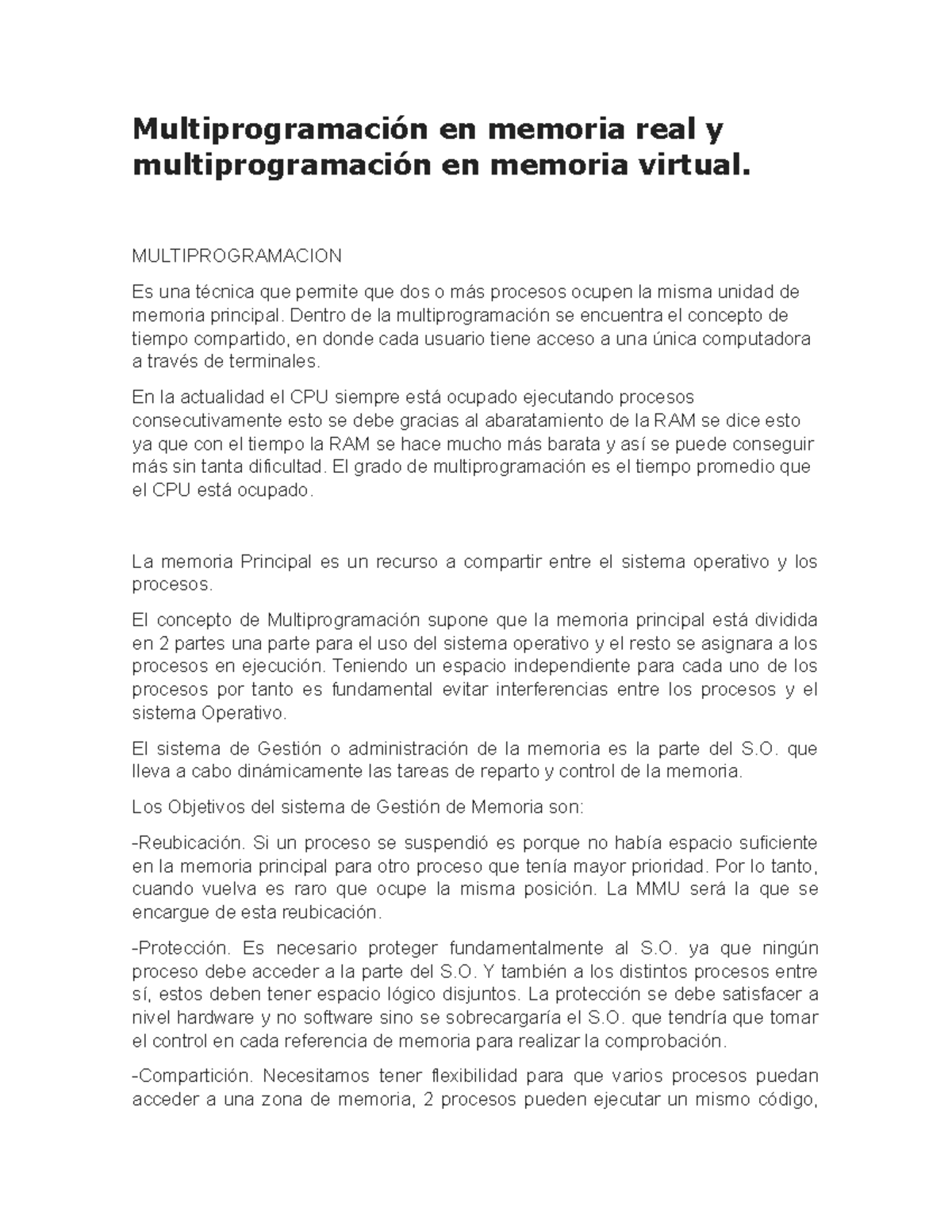 Multiprogramación en memoria real y multiprogramación en memoria ...