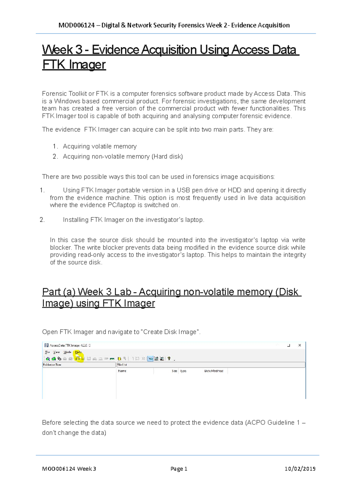 MOD006124 Week 3 Lab - Evidenc Acquistion (v1-1) - Week 3 - Evidence ...