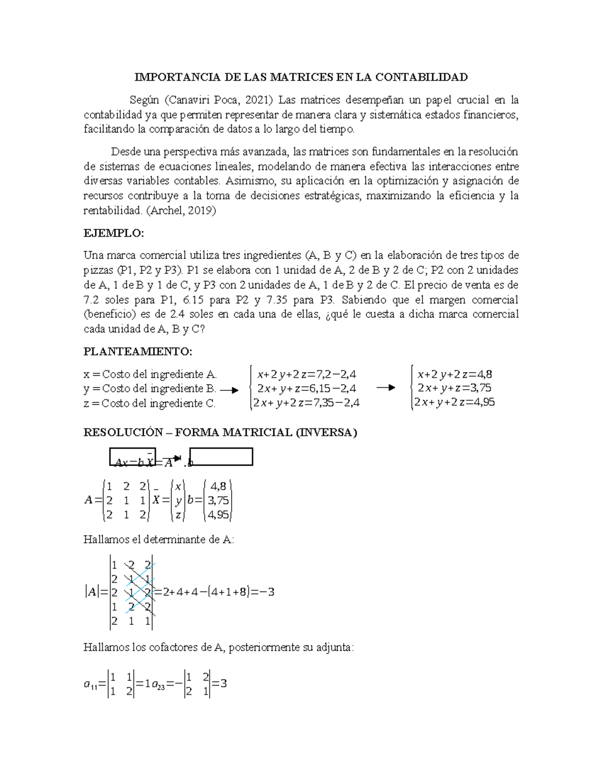 Matrices - IMPORTANCIA DE LAS MATRICES EN LA CONTABILIDAD Según ...
