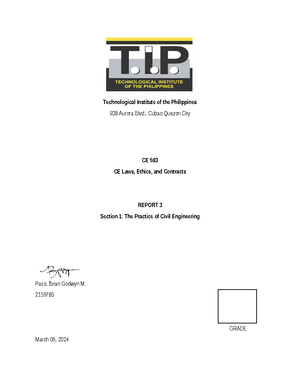 Section 1 Practice of Civil Engineers - TECHNOLOGICAL INSTITUTE OF THE ...