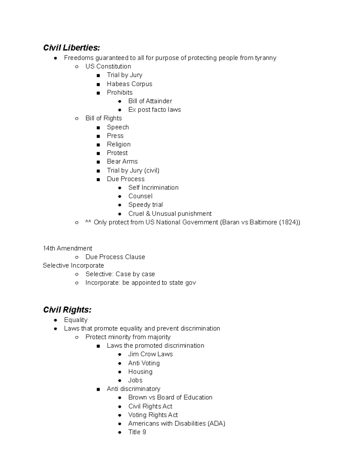 Civil Liberties vs Civil Rights - Civil Liberties: Freedoms guaranteed ...