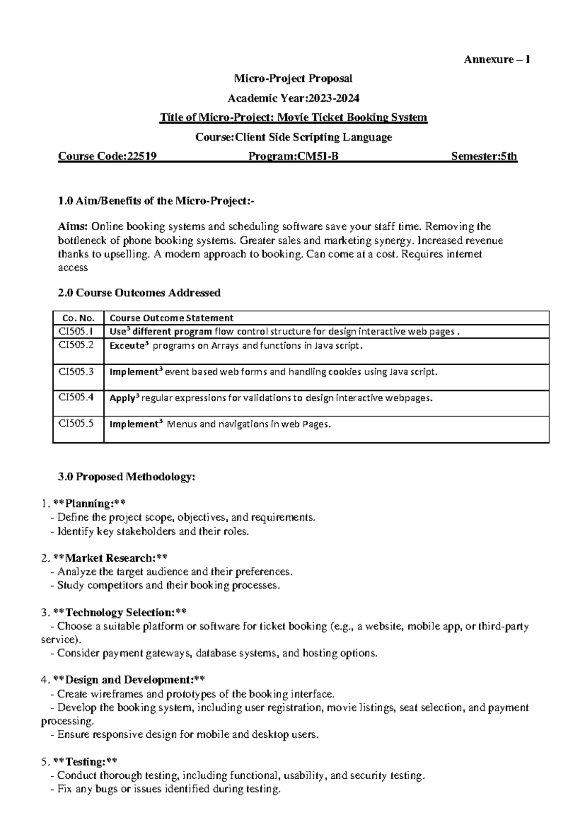 Proposal css-1 - This is css annexure - Annexure – I Micro-Project ...