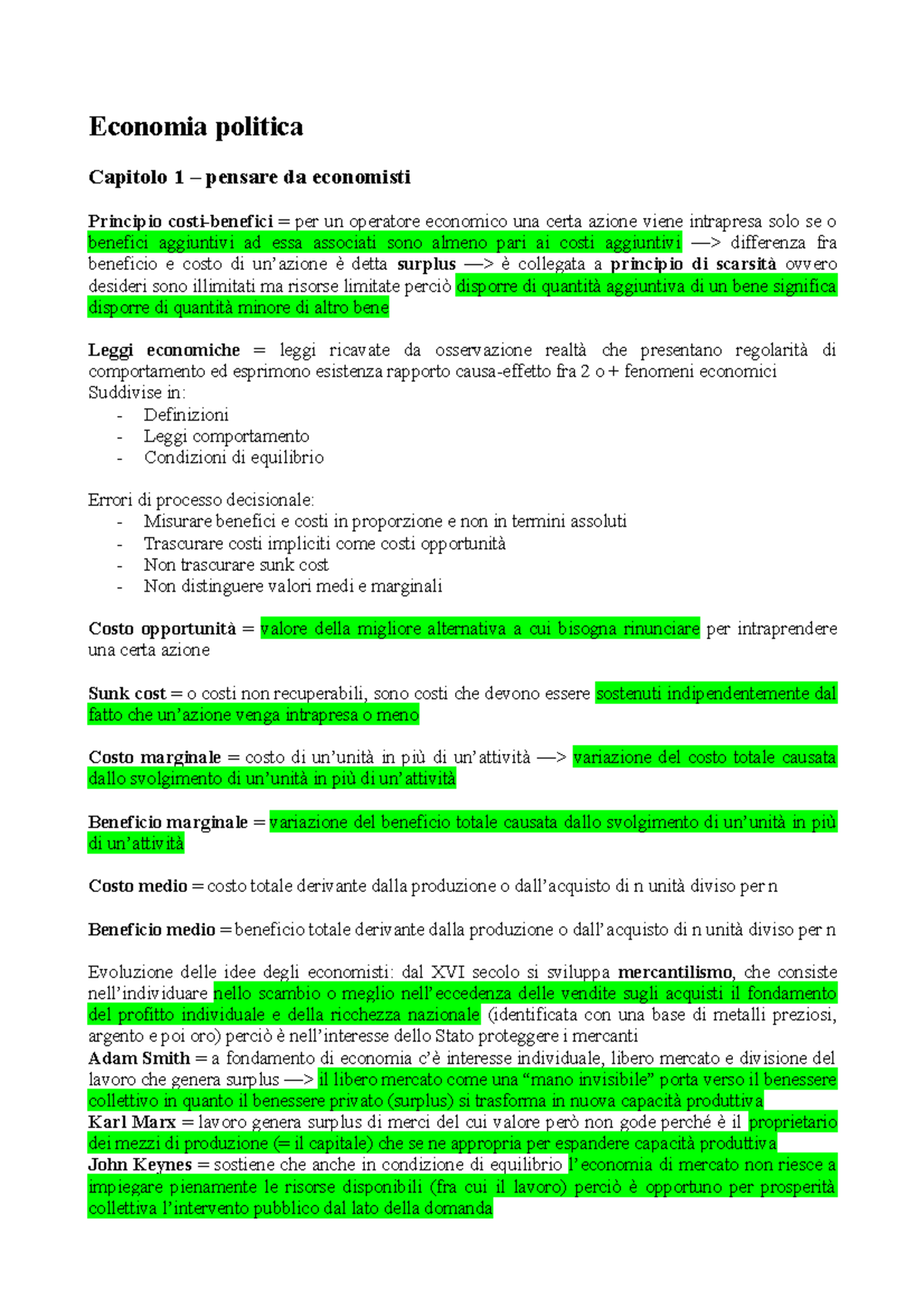 Micro-economia politica (Mcgraw-Hills) - Economia politica Capitolo 1 ...