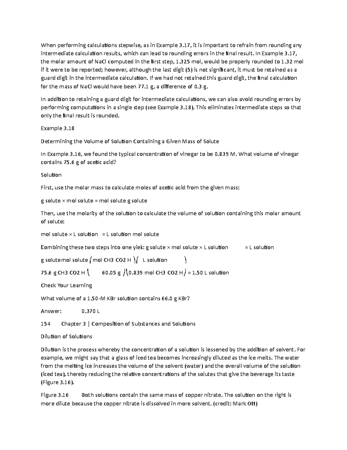 3.3 Molarity - Chemistry recap notes - When performing calculations ...