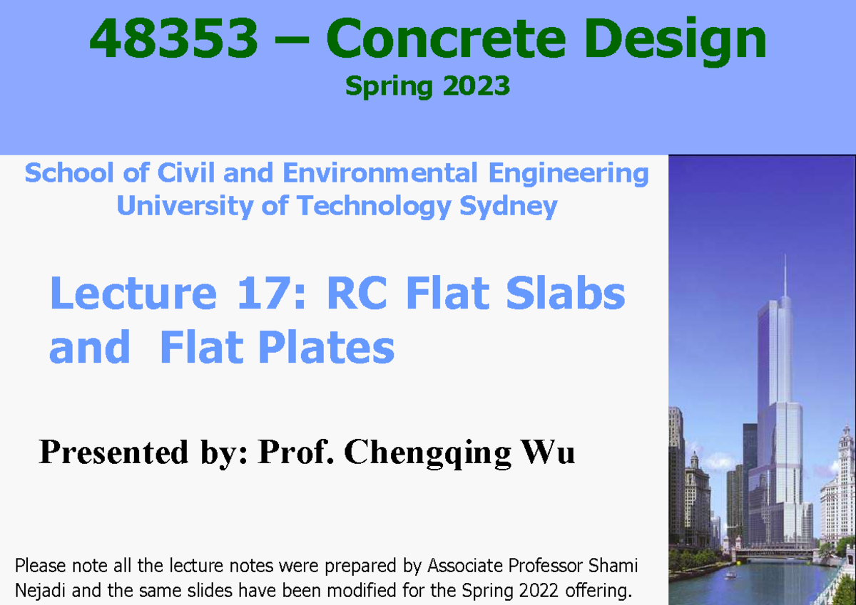 Lecture 17 - Flat Plates and Slabs - 48353 – Concrete Design Spring ...