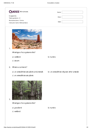 YR 8 Semester 1 - Revision Sheet Physics, Biology V3 - Name