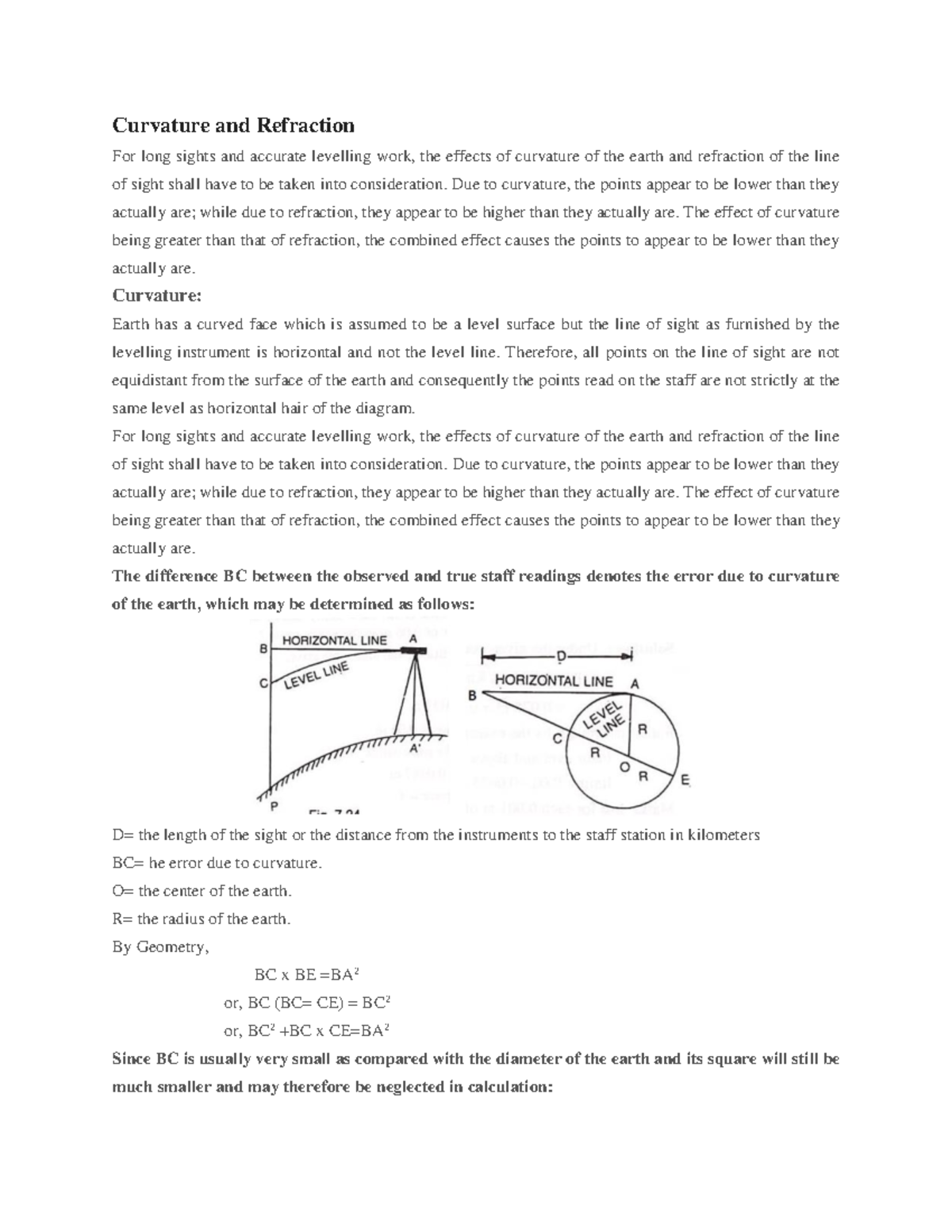 Curvature onwards - Chapter 2 - Civil Engineering - PoU - Studocu