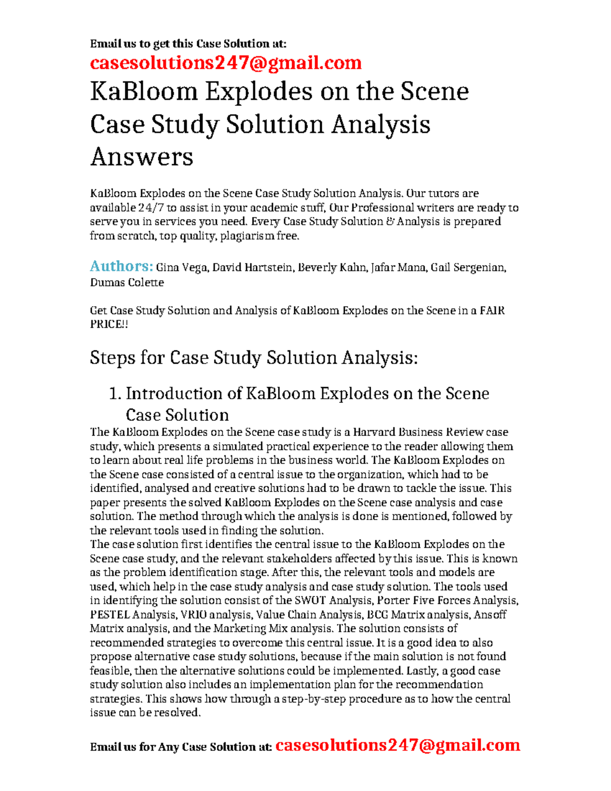 Solution Ka Bloom Explodes on the Scene - casesolutions247@gmail KaBloom Explodes on the Scene ...