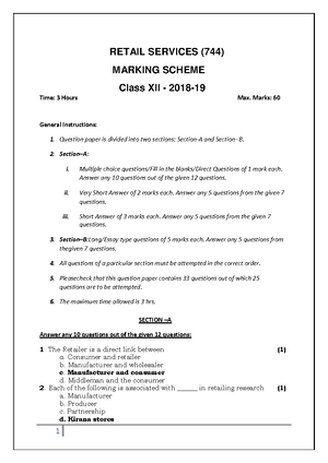Retail Management MCQ Questions and Answers Part – 1 - SAR Publisher ...