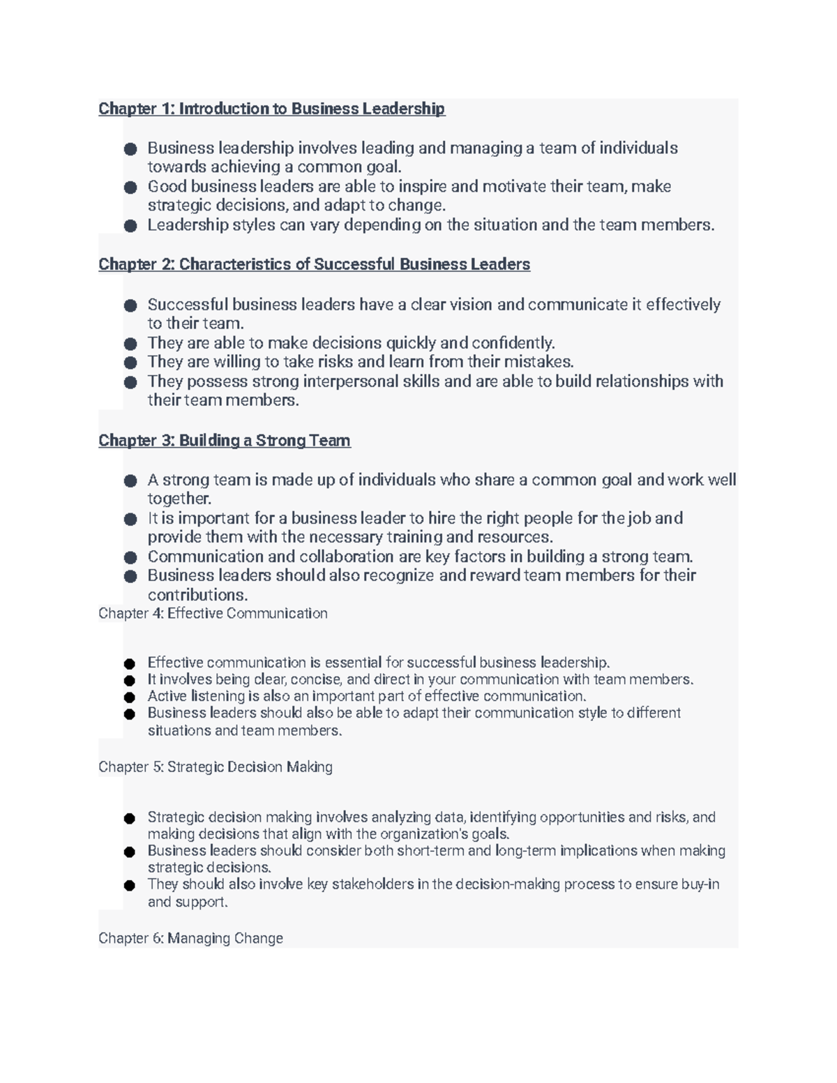 Business Leadership - Good business leaders are able to inspire and ...