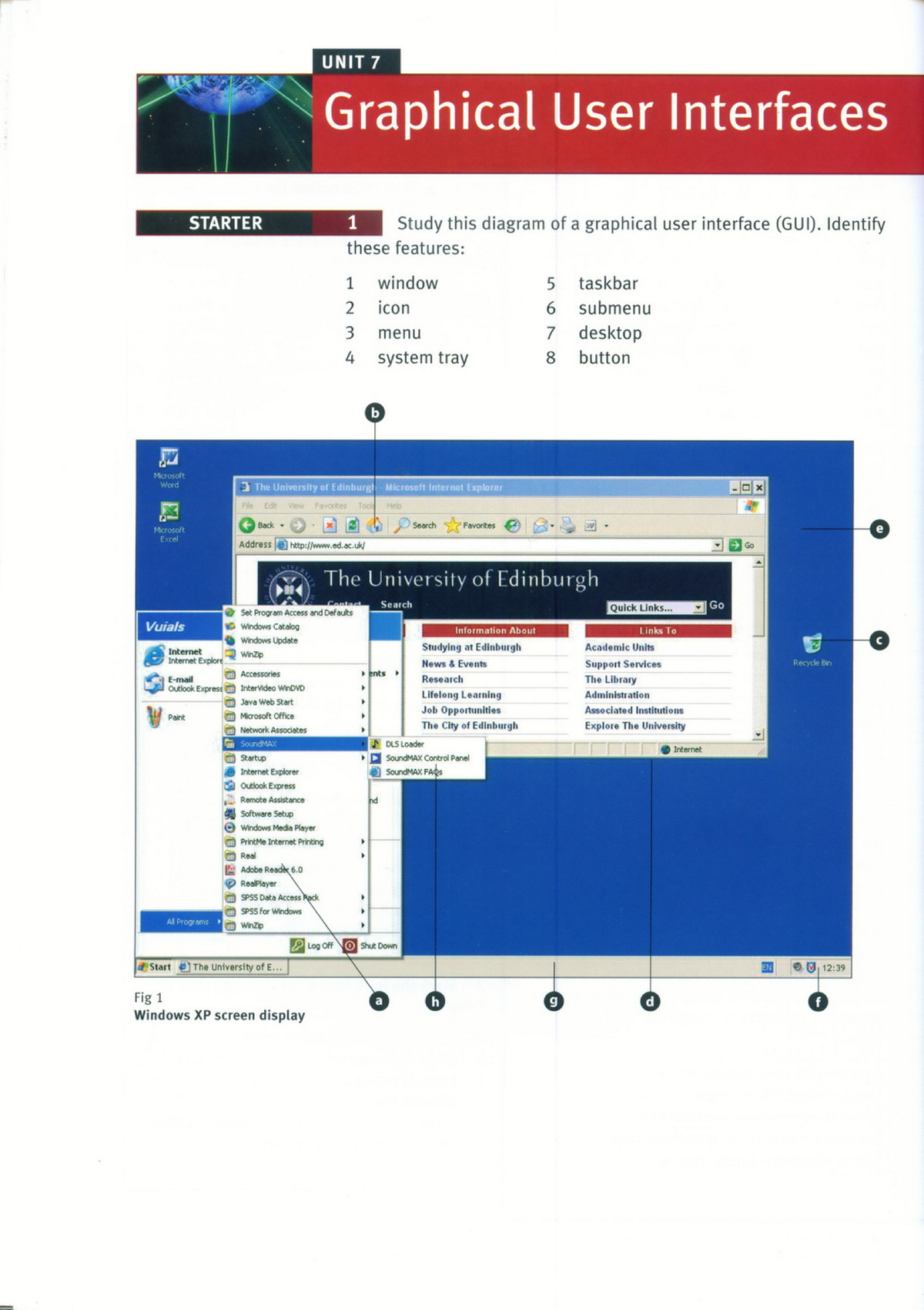 Tài liệu sinh viên tham khảo để thuyết trình - UNIT 7 Graphical User Interfaces STARTER 1 - Studocu