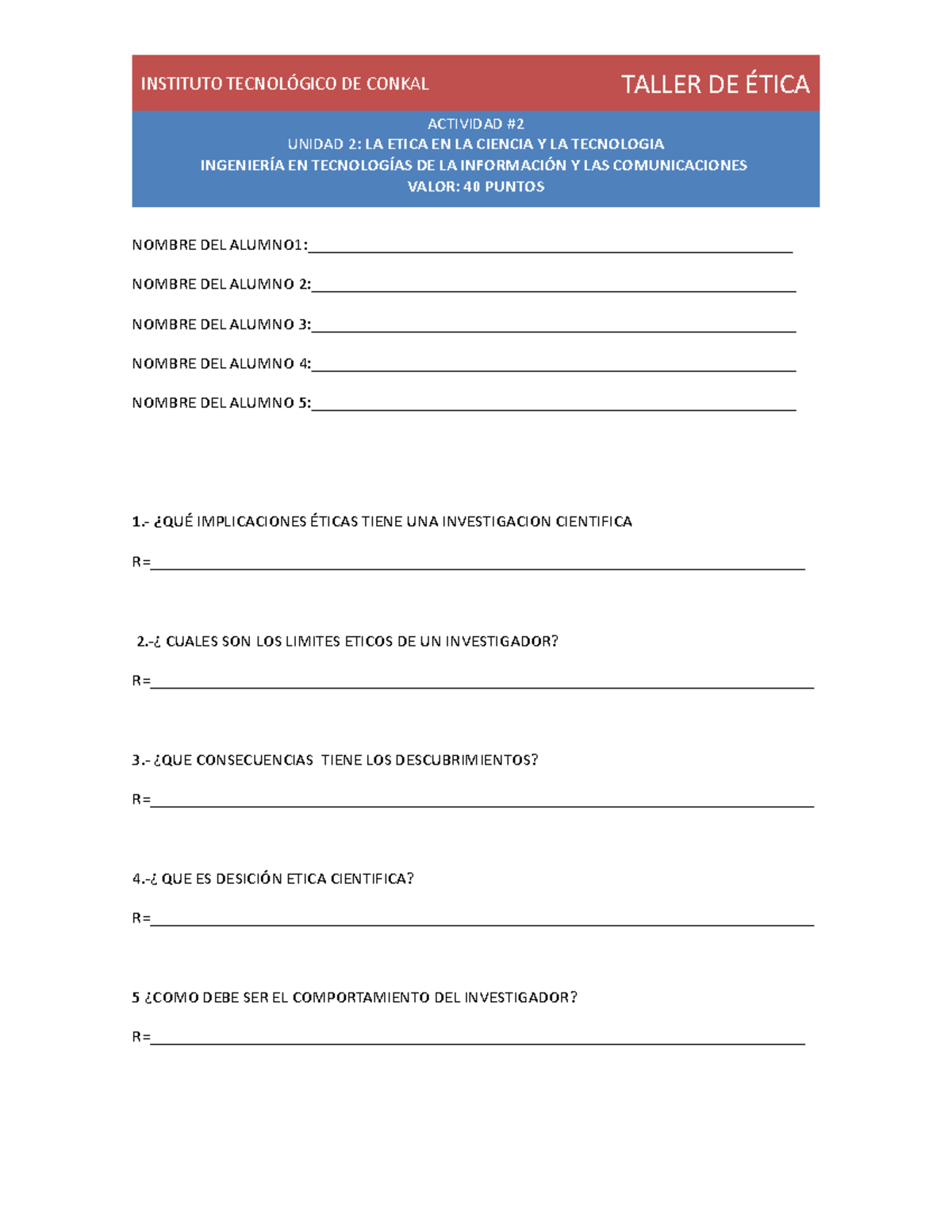 Actividad 2 TICs 2017 - tics - ACTIVIDAD UNIDAD 2: LA ETICA EN LA ...