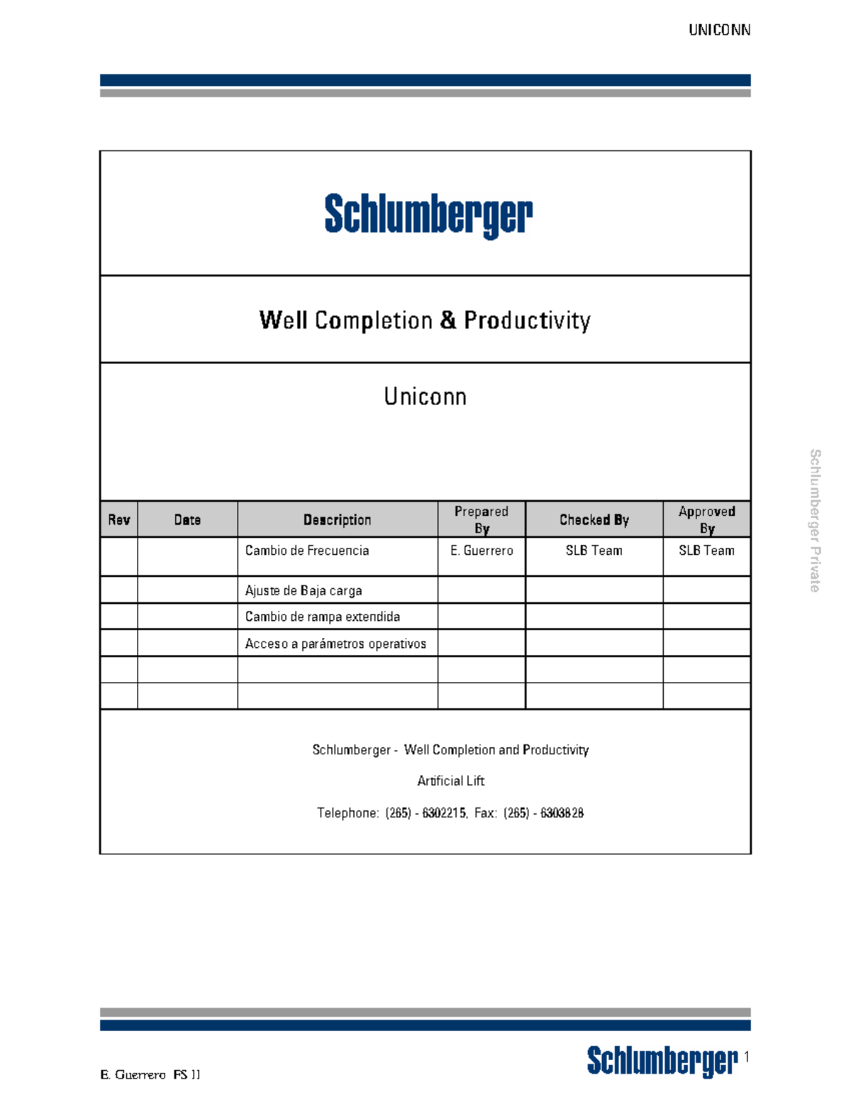 Uniconn Manual Shell - 1 Schlumberger Private Well Completion ...