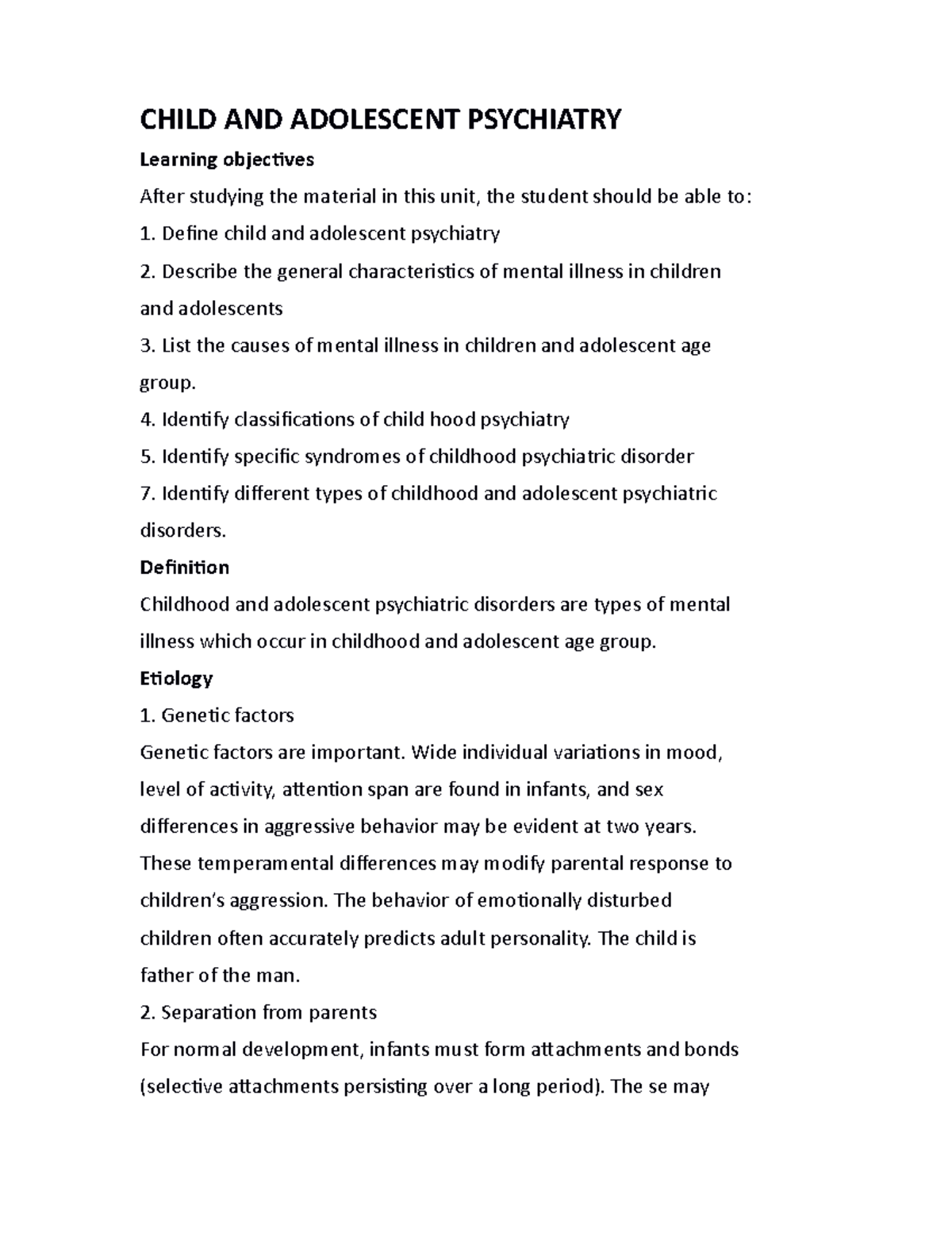 Child AND Adolescent Psychiatry - CHILD AND ADOLESCENT PSYCHIATRY ...