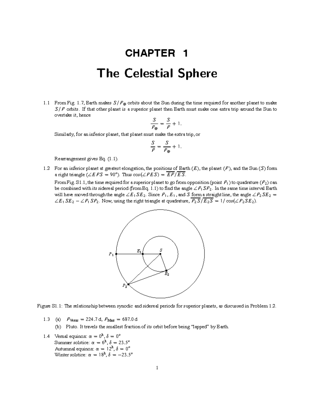 Solutions manual - CHAPTER 1 The Celestial Sphere 1 From Fig. 1, Earth ...