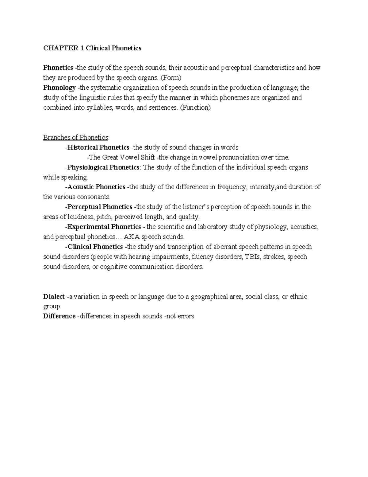 Chapter 1 Clinical Phonetics - CHAPTER 1 Clinical Phonetics Phonetics ...