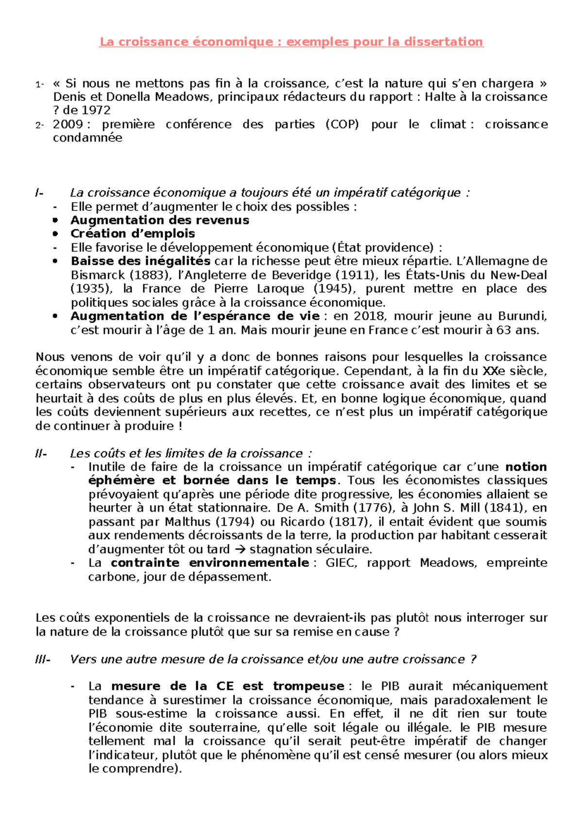 CE exemples disseration - La croissance économique : exemples pour la ...