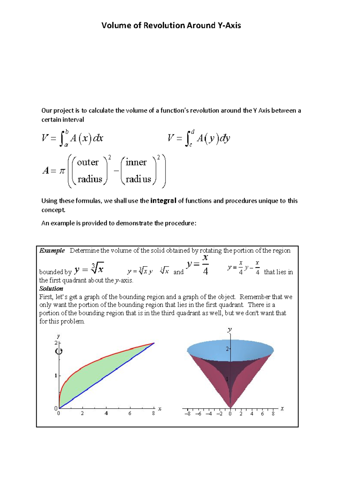 Volume of Revolution Around Y Axis (Phase 1) - Volume of Revolution ...