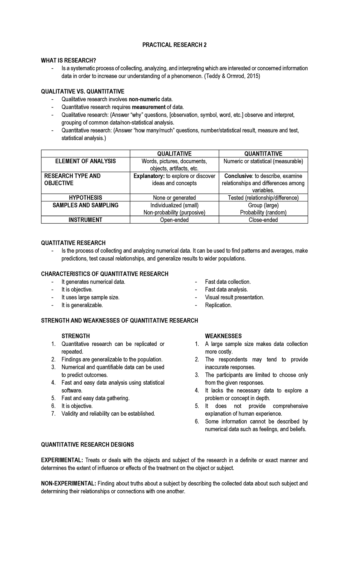 Q1 Practical Research 2 - PRACTICAL RESEARCH 2 WHAT IS RESEARCH? Is a ...